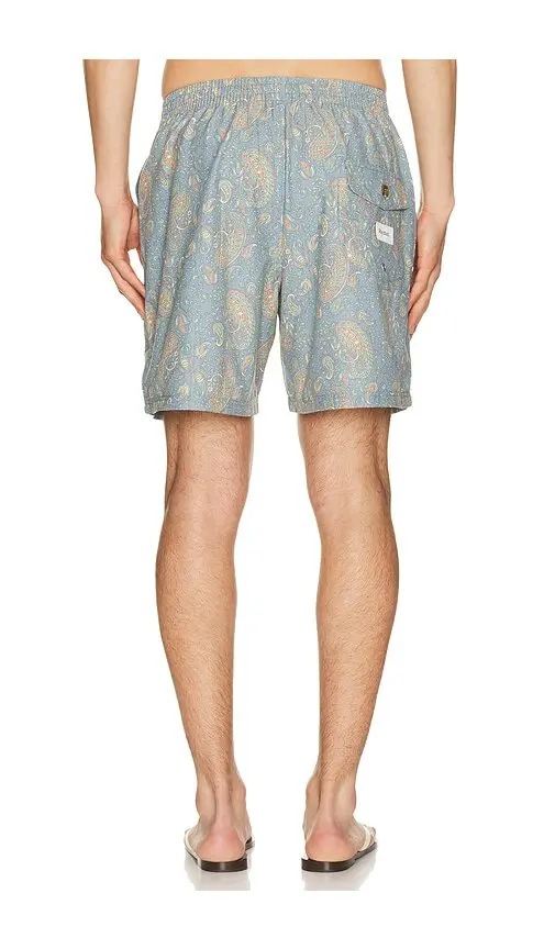 RHYTHM Tally Paisley Swim Short In Blue
