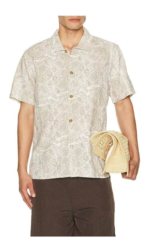 RHYTHM Tally Paisley Shirt In White