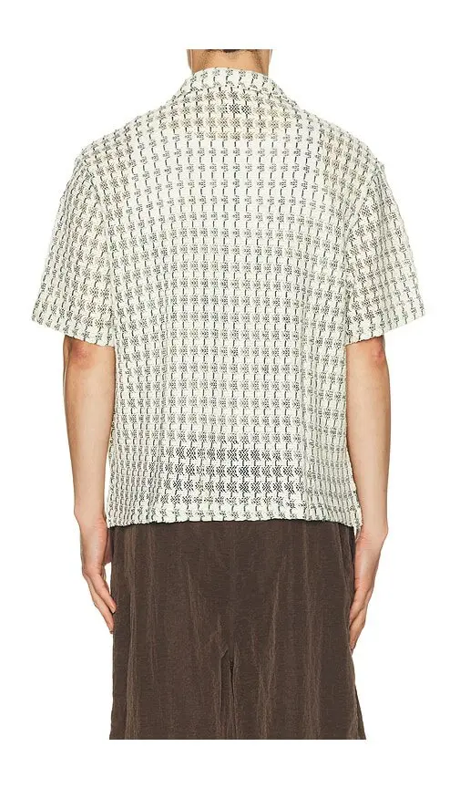 PERCIVAL Freddie Crochet Cuban Collar Boxy Shirt