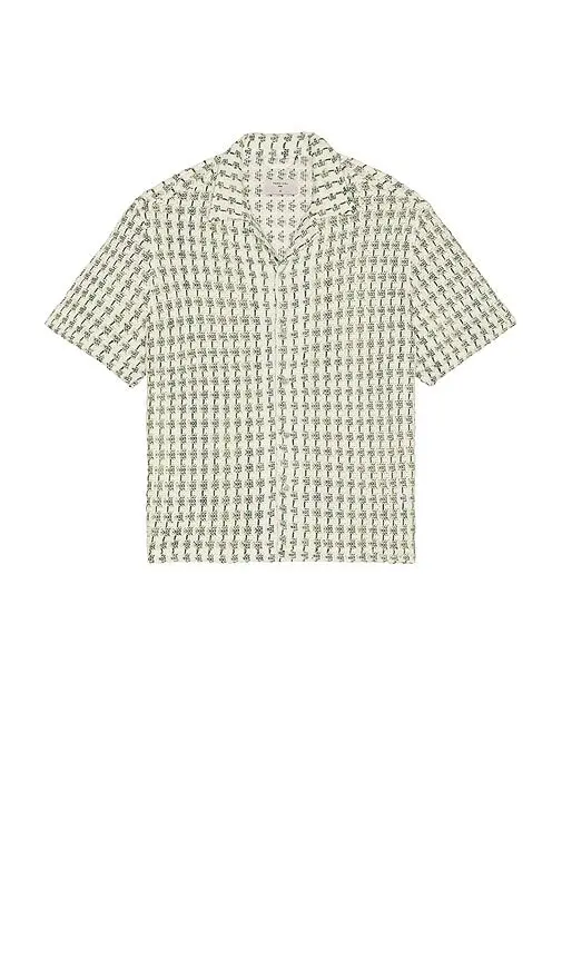 PERCIVAL Freddie Crochet Cuban Collar Boxy Shirt