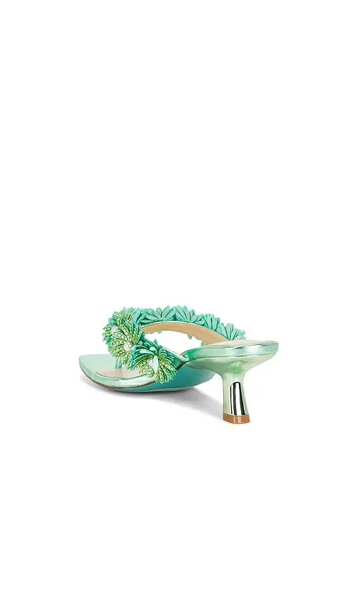 Steve Madden X Betsey Johnson Lesli Embellished Flower Kitten Heel Sandal