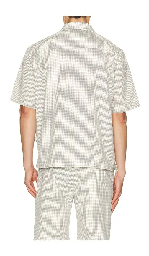 BOUND Gingham Cropped Shirt In Grey