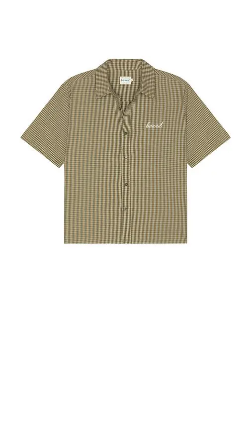 BOUND Gingham Cropped Shirt In Green