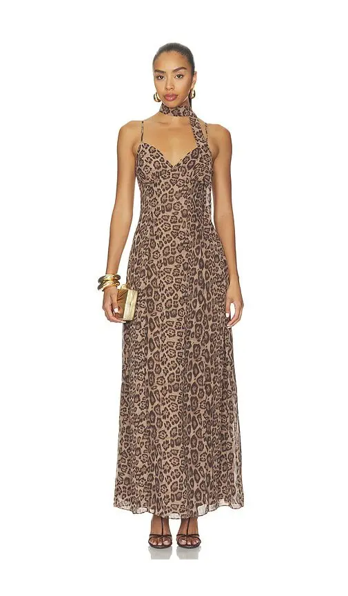 Superdown Marleigh Maxi Dress In Brown