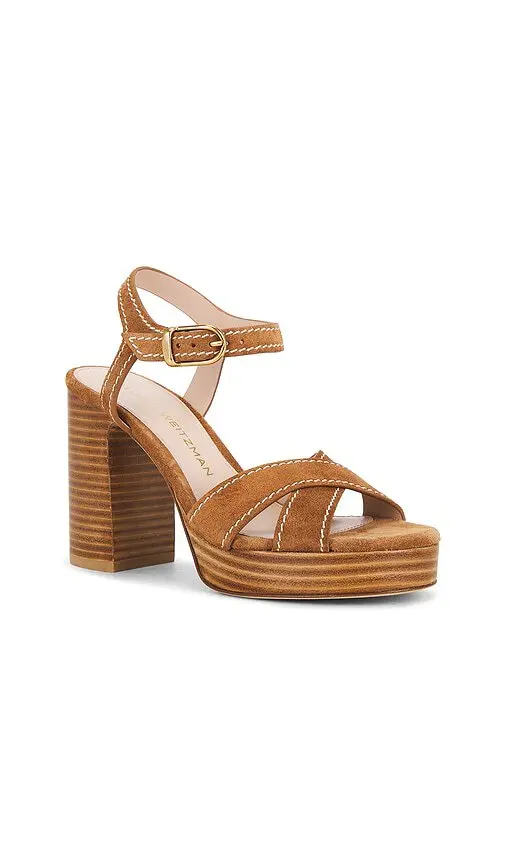 STUART WEITZMAN Park Platform 85 Sandal In Brown