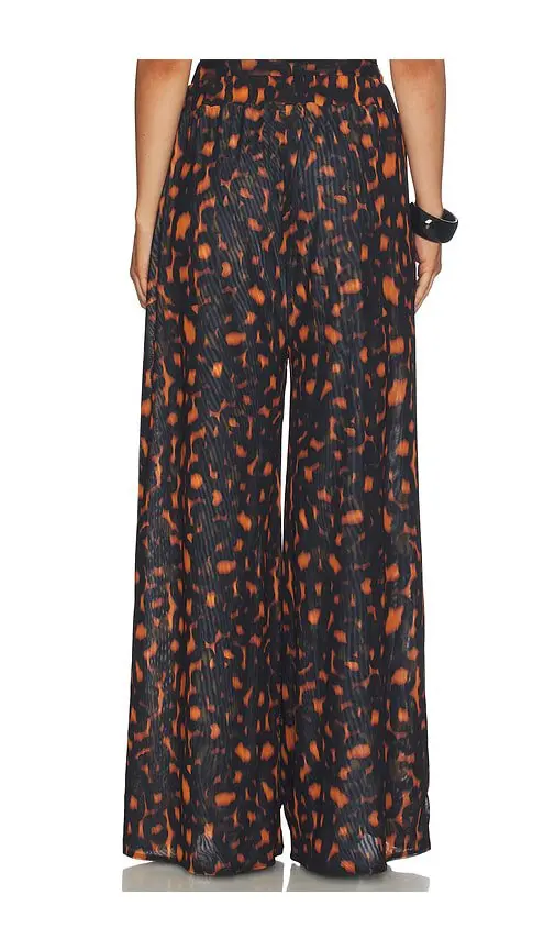 Eywasouls Malibu Sebe Pant With An Animal Print And Elasticated Waistband - Brown