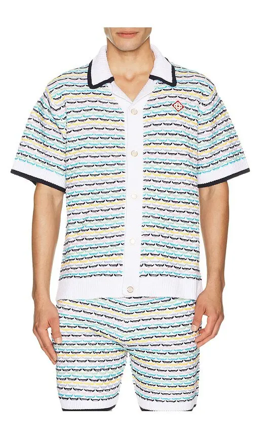 Casablanca Tuck Stitch Short Sleeve Shirt In . Also