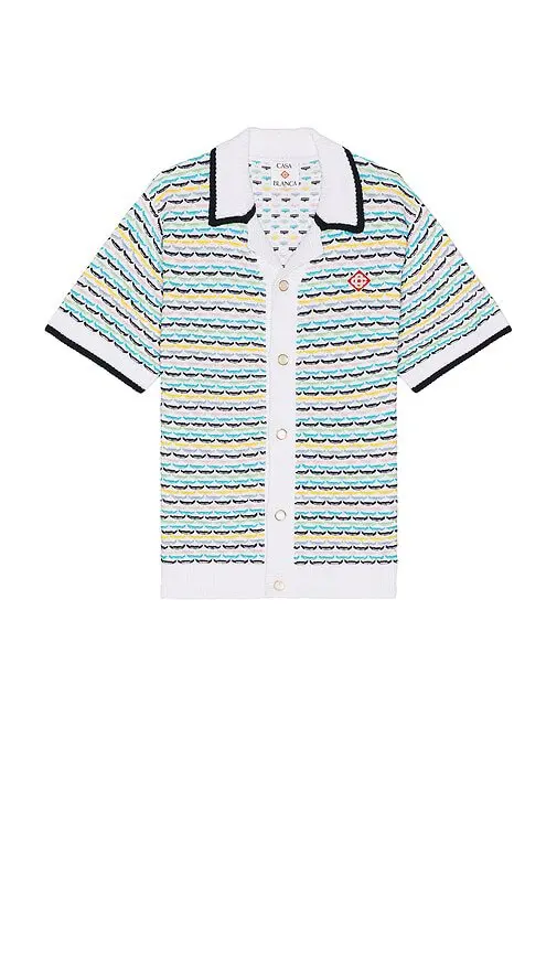 Casablanca Tuck Stitch Short Sleeve Shirt In . Also