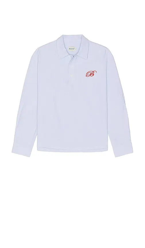 BOUND Half Button Script Oxford Shirt In . Also