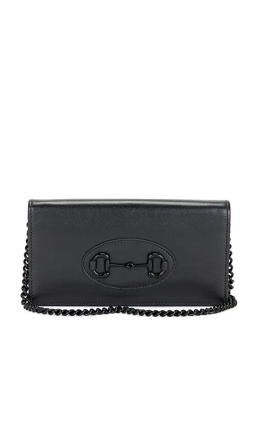 FWRD RENEW Gucci Horsebit 1955 Wallet On Chain - Black