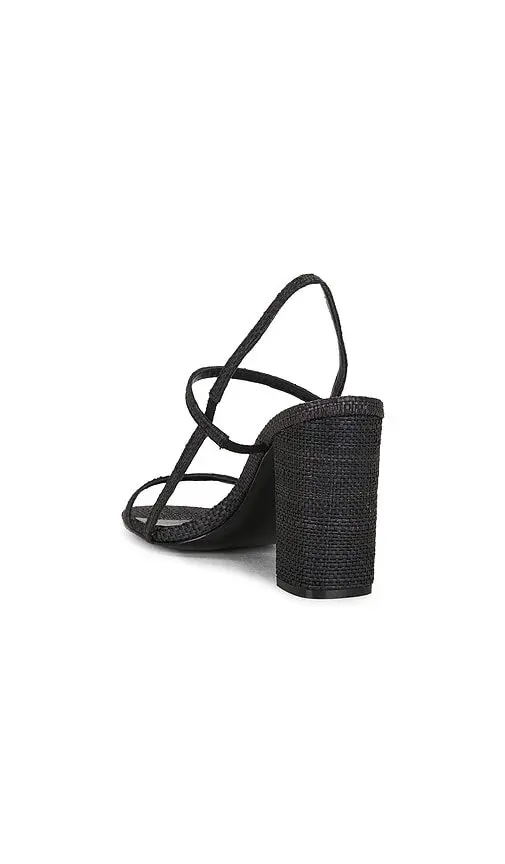 Raye Amit Raffia Slingback Block Heel Sandal - Black