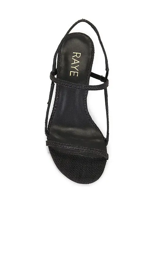 Raye Amit Raffia Slingback Block Heel Sandal - Black
