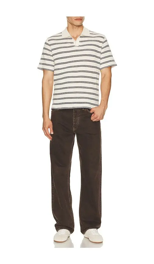 PERCIVAL Moore Open Collar Polo In . Also - Cream