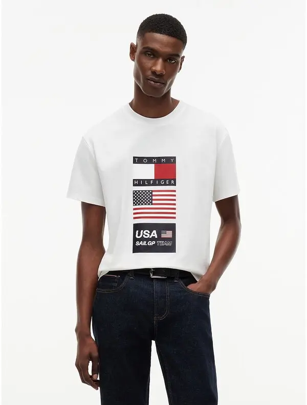 Tommy Hilfiger Tommy X Us Sailgp Team Flag T-shirt - Ecru