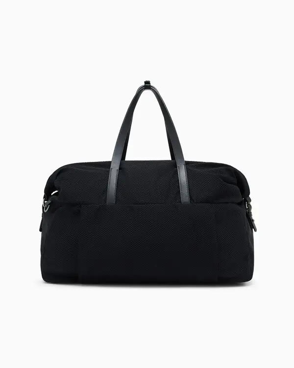 Giorgio Armani Holdall Weekender In Mesh And Leather