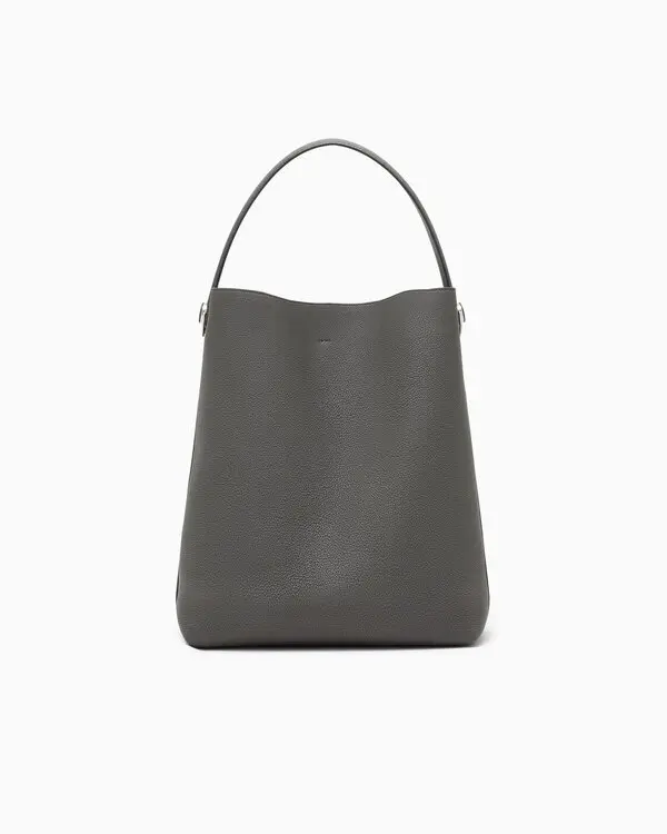 Giorgio Armani Shoulder Bag In Grained Leather With Split Leather Lining
