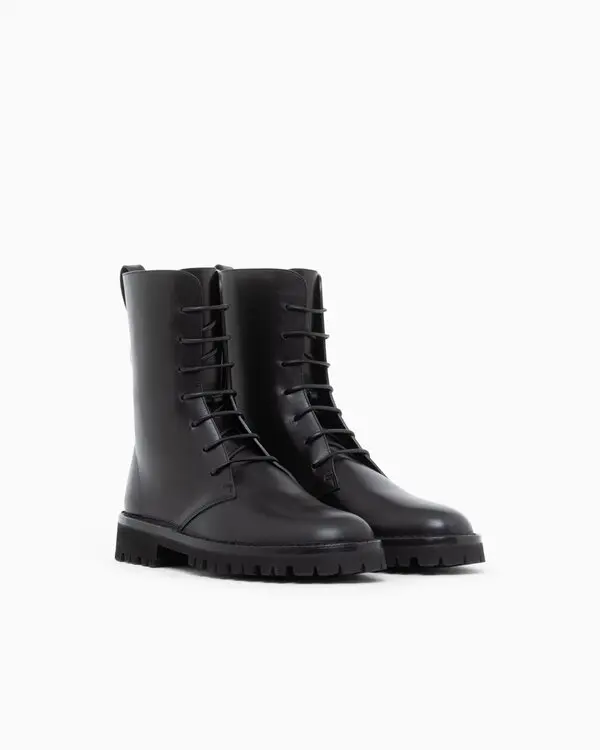 Giorgio Armani Boot Leather Upper With Cushioned Sole