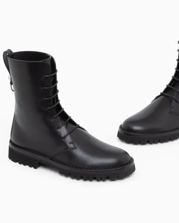 Giorgio Armani Boot Leather Upper With Cushioned Sole