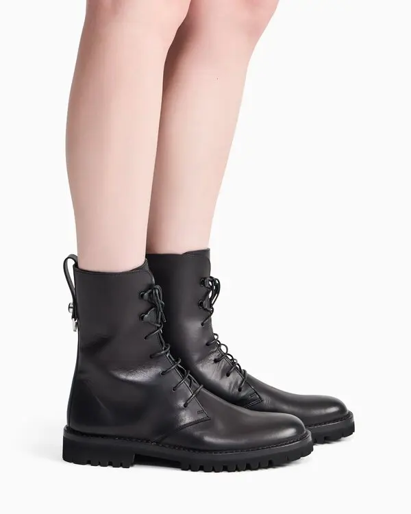 Giorgio Armani Boot Leather Upper With Cushioned Sole