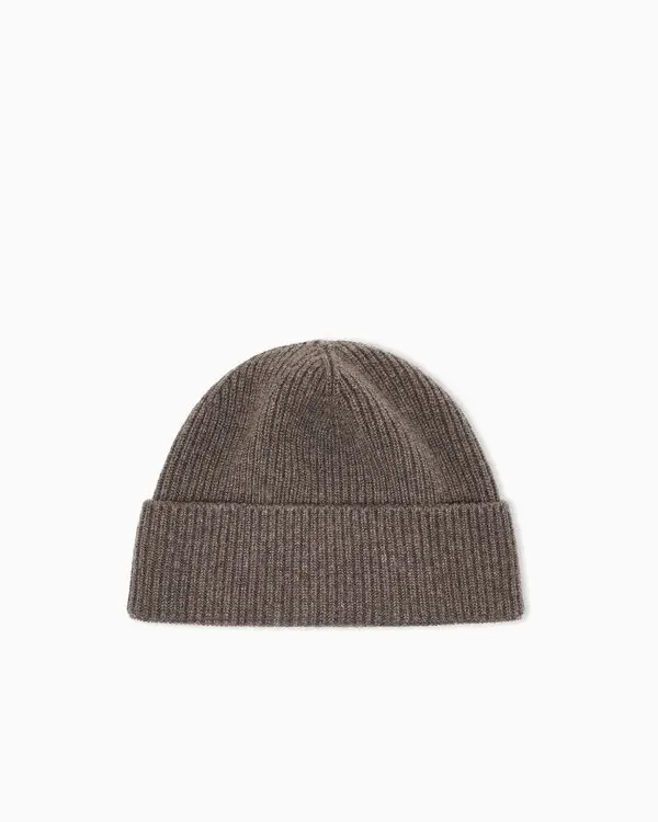 Giorgio Armani Ribbed Cashmere Beanie With Cuff