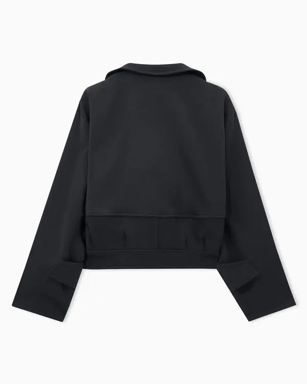 Giorgio Armani Cropped Caban In Stretch Virgin Wool With Shawl Collar