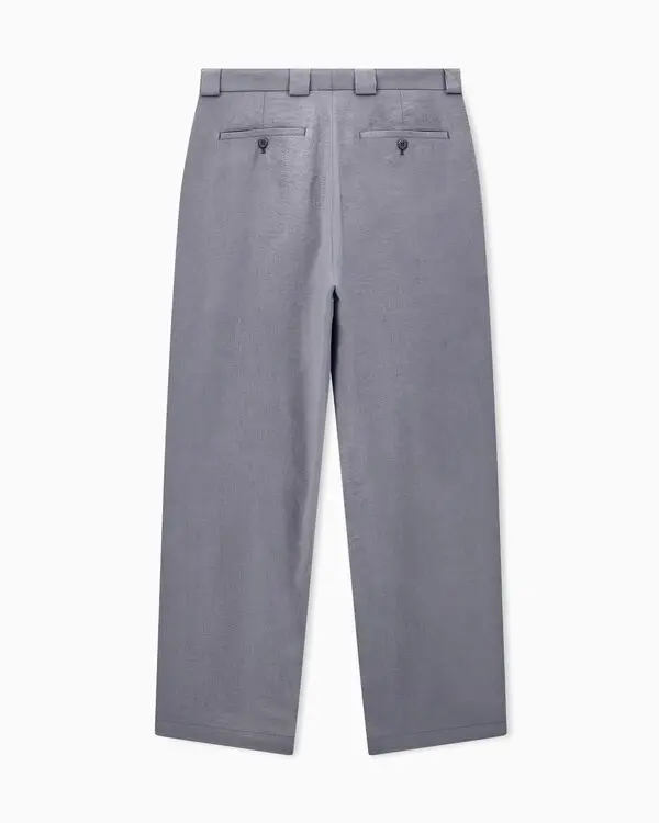 Giorgio Armani Oversized Trousers In Washed Silk Blend