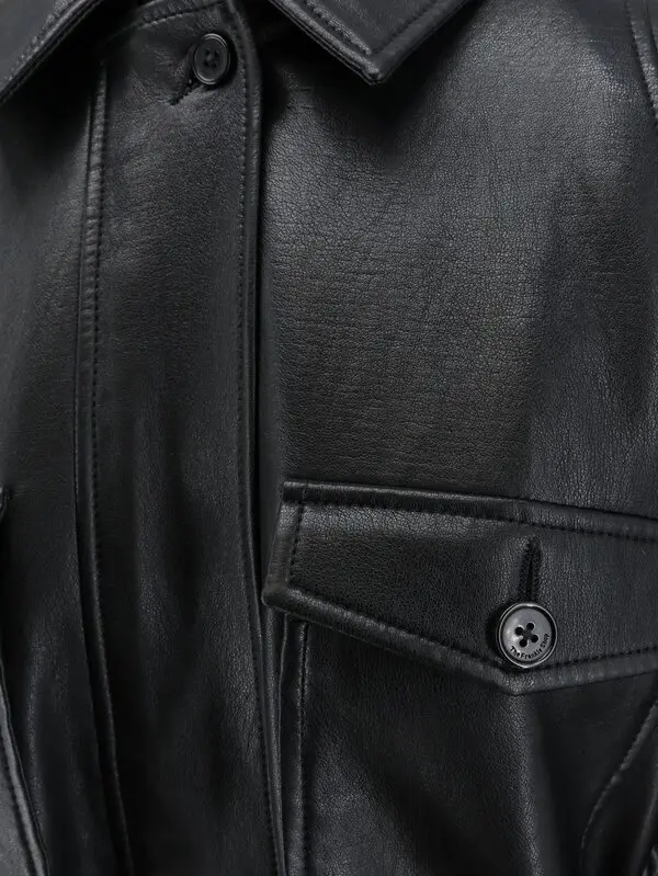 THE FRANKIE SHOP Faux Leather Trench Coat