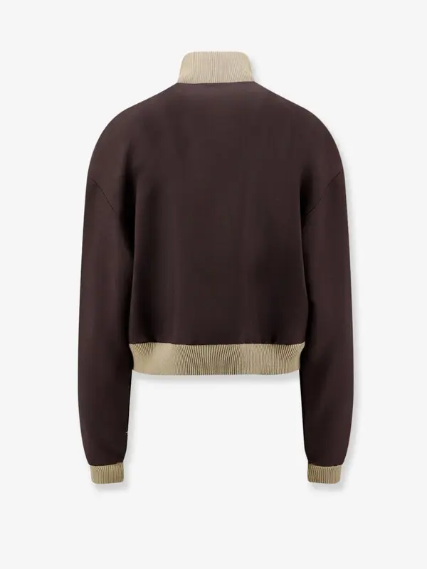 Miu Miu Mohair And Virgin Wool Zip-up Jacket - Brown