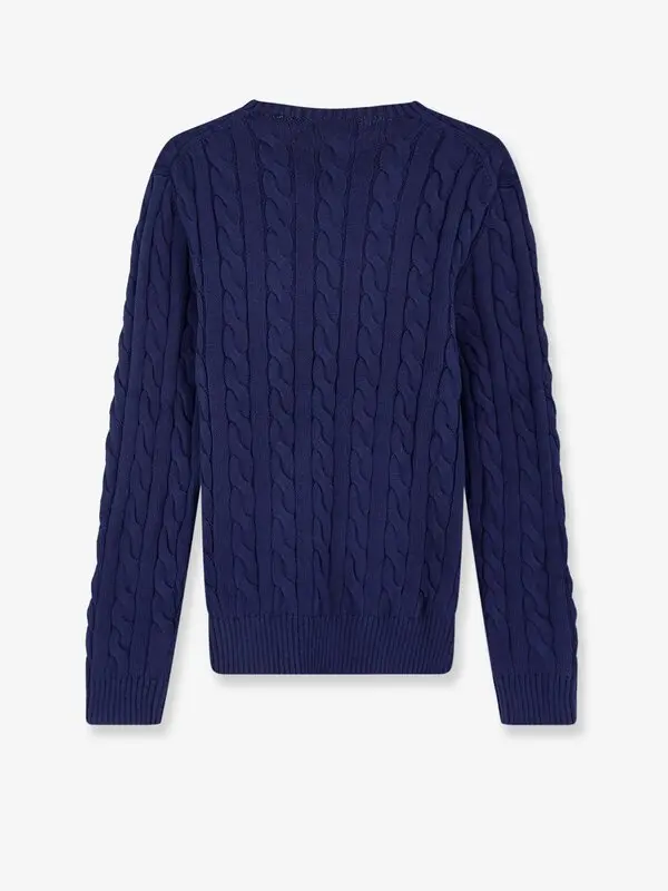 Polo Ralph Lauren Cable Knit Crew Neck Sweater - Blue