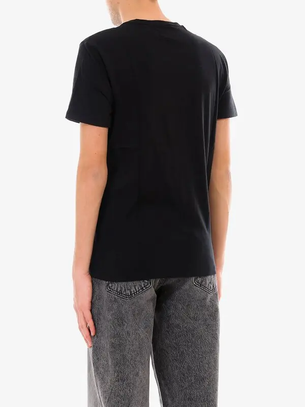 Polo Ralph Lauren Cotton Tshirt With Embroidered Logo On The Front - Black