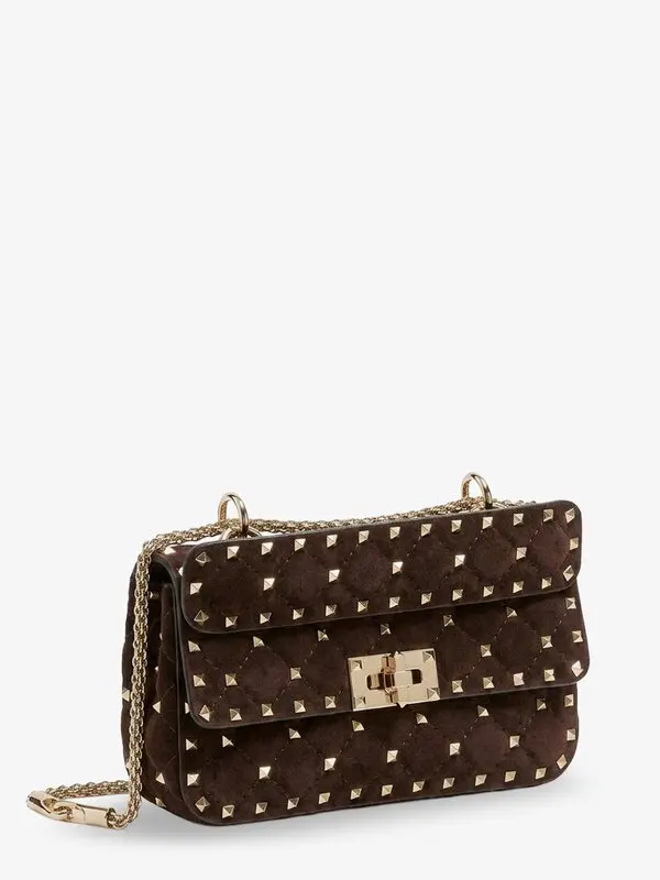 Valentino Garavani Rockstud Spike Suede Crossbody Bag With Allover Studs