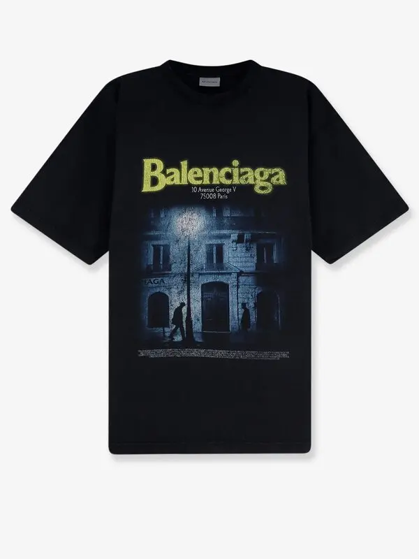Balenciaga The Address Cotton Tshirt - Black