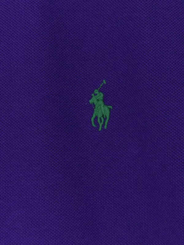 Polo Ralph Lauren Cotton Polo Shirt With Frontal Embroidered Logo - Purple