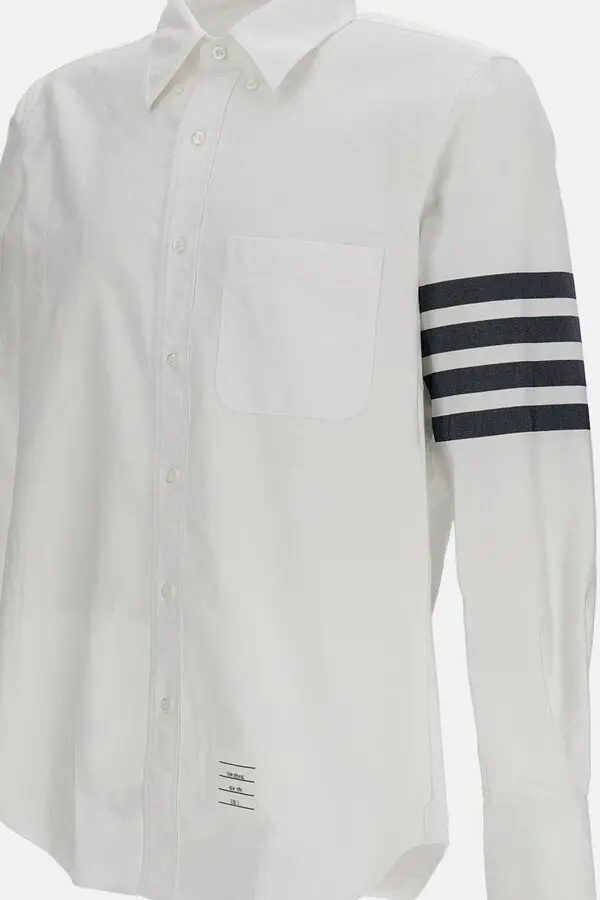 Thom Browne Camicia Oxford Con Dettaglio 4 Righe - Bianco