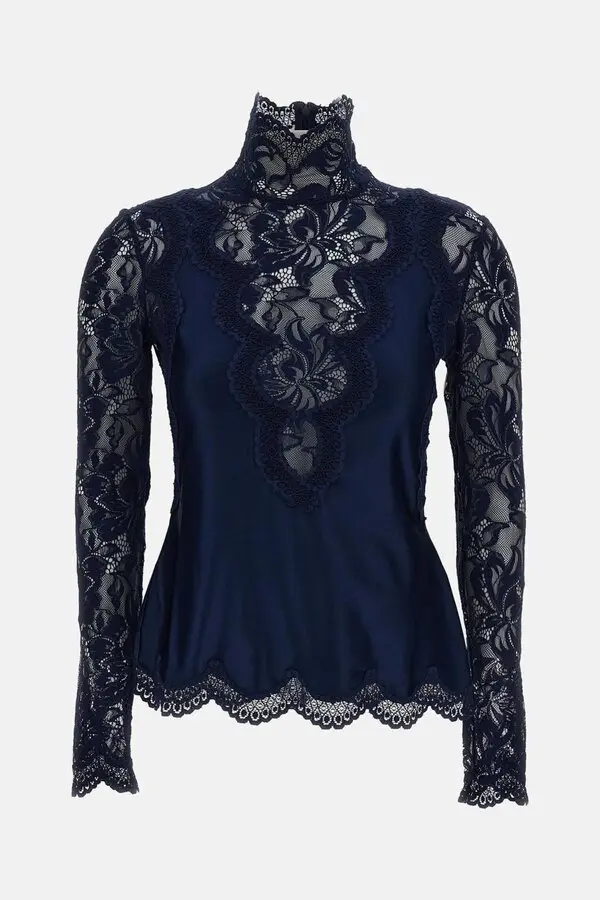 Rabanne Long-sleeve Lace Top