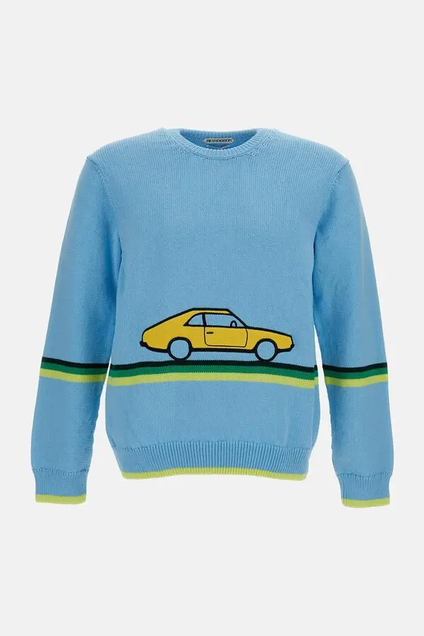 JW Anderson Embroidered Car Sweater - Sky Blue