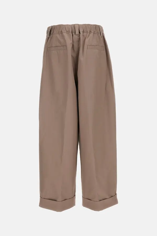Marni Pantaloni In Canvas Di Cotone - Beige