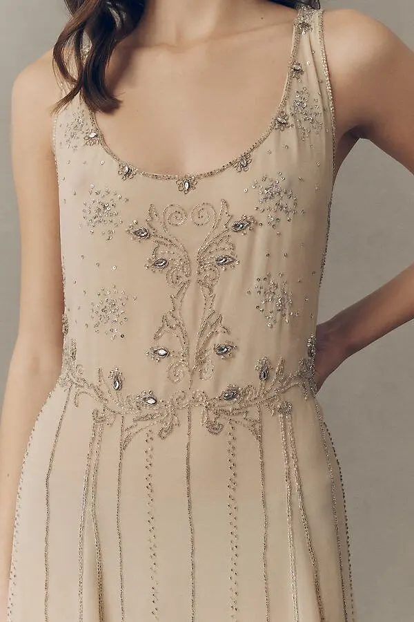 Rixo Silvanna Scoop-neck Beaded Maxi Dress