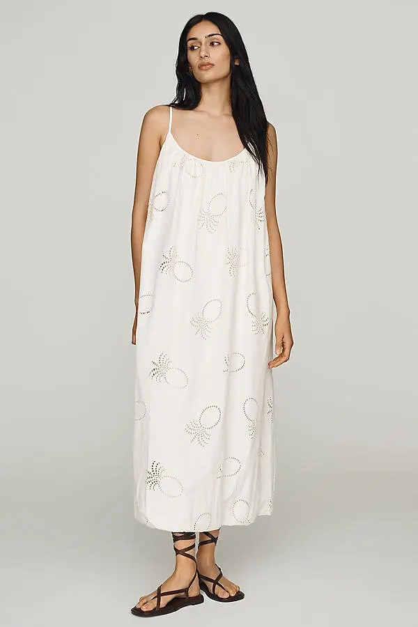 Farm Rio X Cotton Bubble-hem Midi Dress - Pineapple