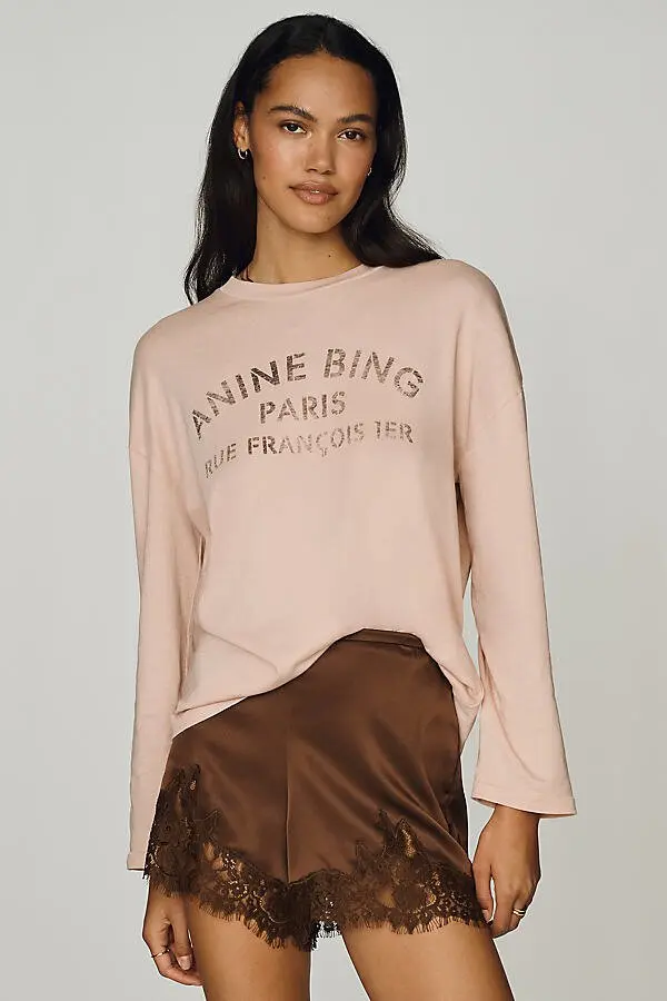 ANINE BING Long Sleeve Melrose T-shirt