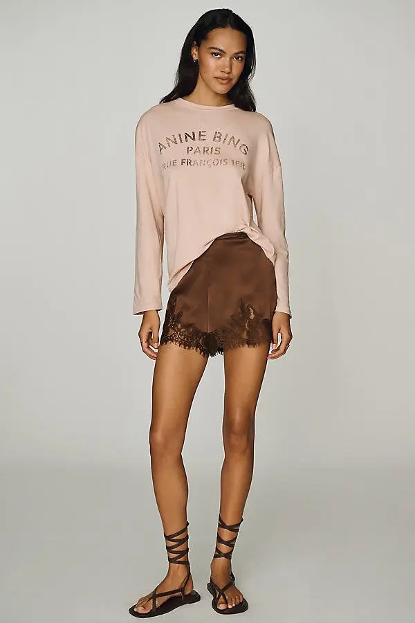 ANINE BING Long Sleeve Melrose T-shirt