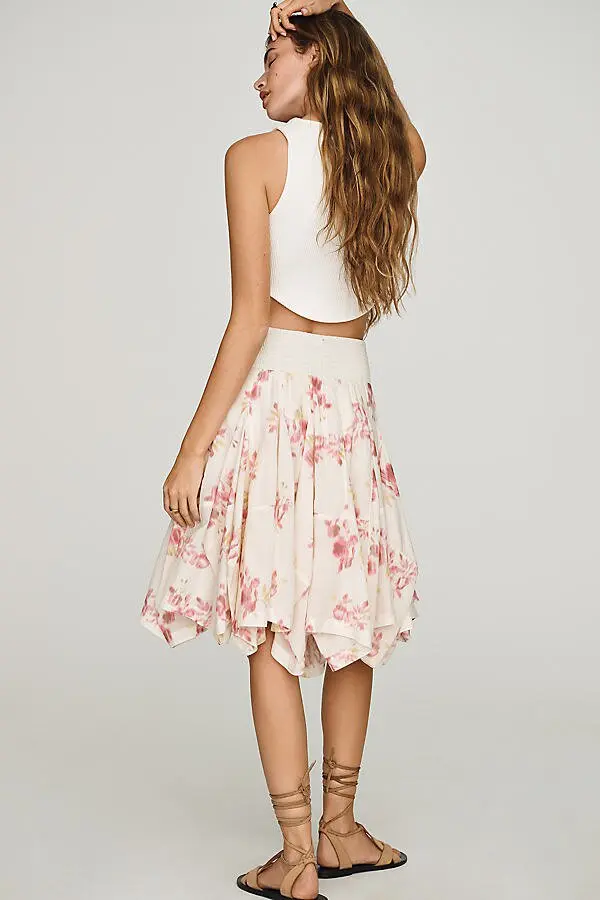 Anthropologie Cotton Hanky-hem Skirt