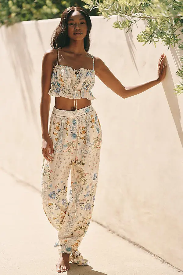 Agua Bendita Zaida Pants - Ivory Pattern