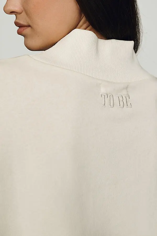Anthropologie Cotton Funnel-neck Sweatshirt With Collegiate Graphic