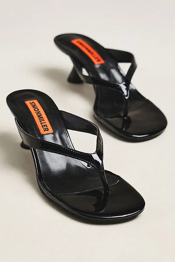 SIMONMILLER Beep Flip-flop Kitten Heel Sandals - Black