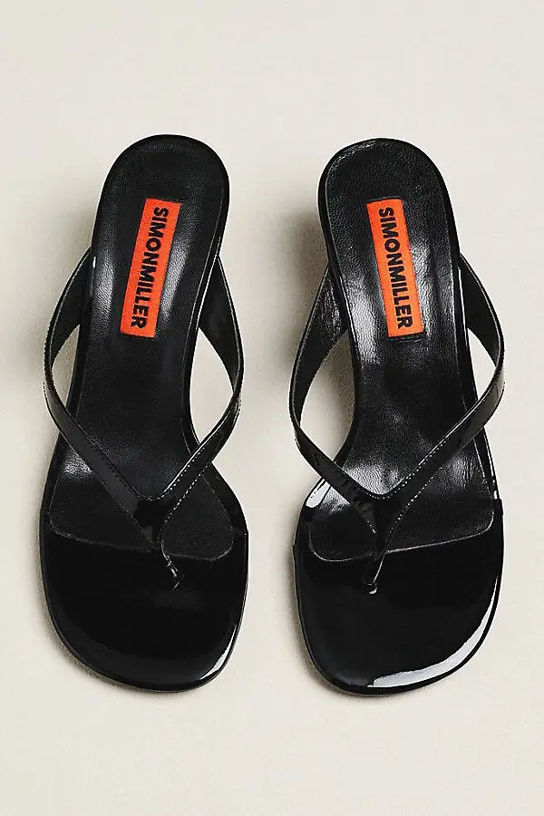 SIMONMILLER Beep Flip-flop Kitten Heel Sandals - Black