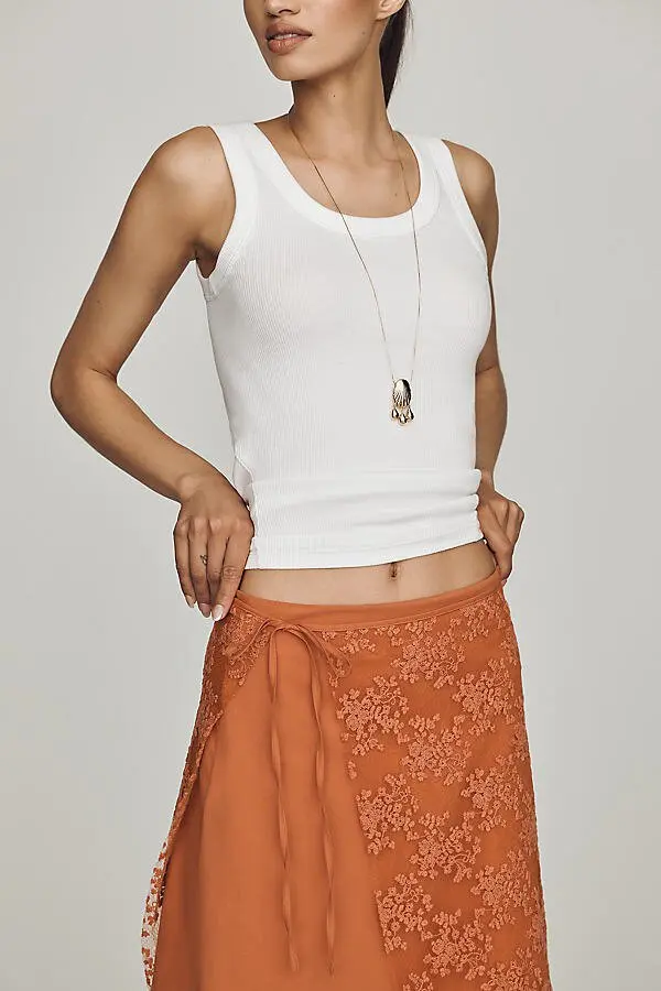 MARE MARE Lace Overlay Midi Skirt