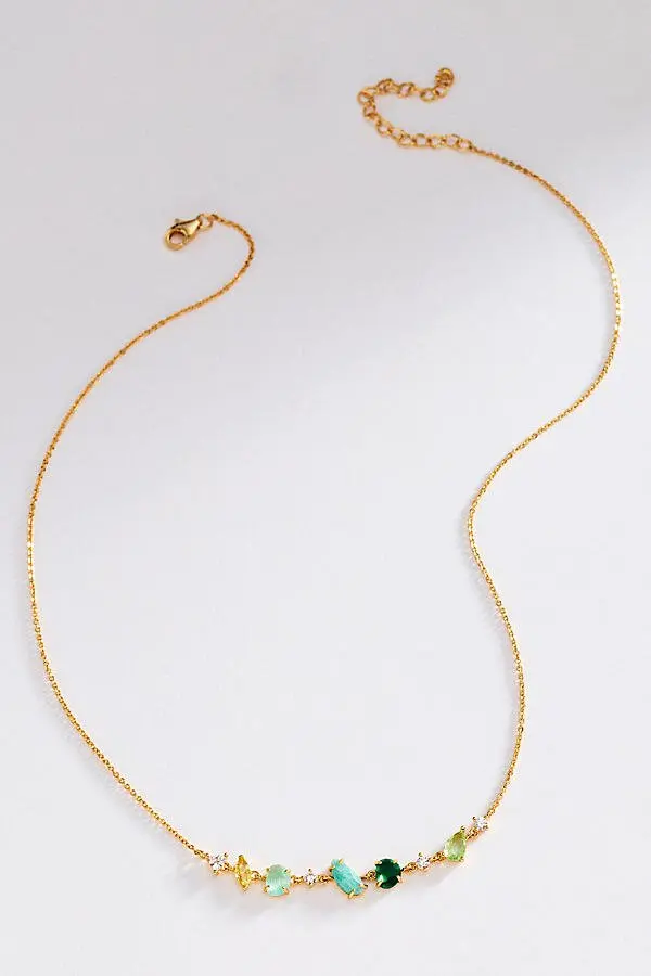 Anthropologie Mixed Stone Necklace - Blue
