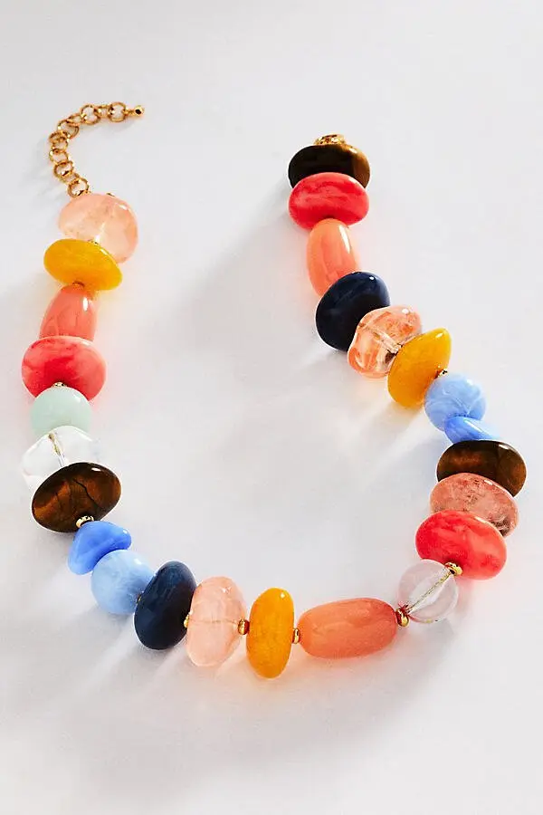 Anthropologie Vibrant Mixed Stone Necklace