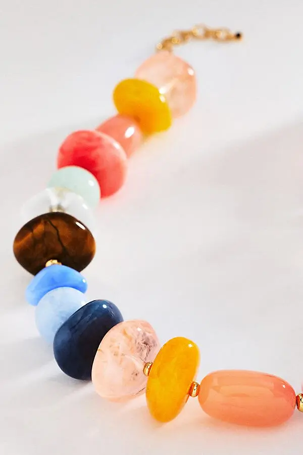 Anthropologie Vibrant Mixed Stone Necklace